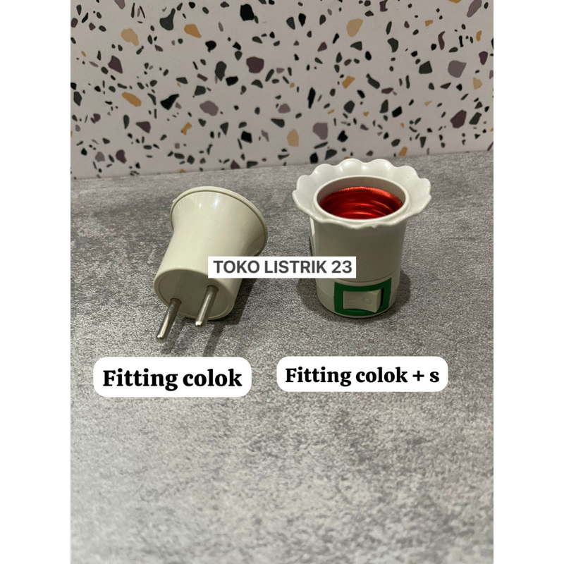 Jual fitting colok / fitting colok jumbo + switch (warna random ...