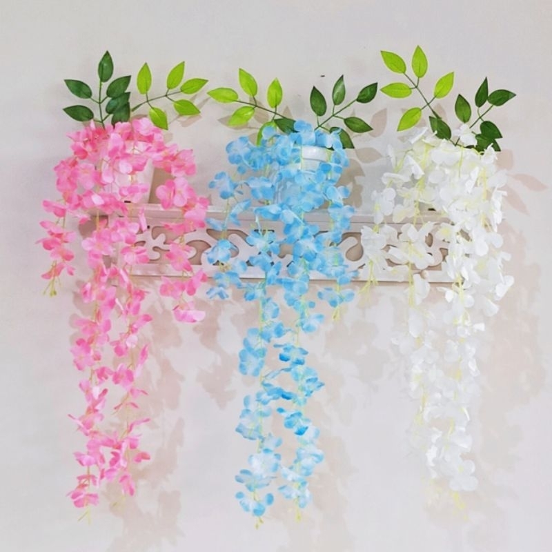 Jual bunga gantung dinding wisteria artificial artifisial | Shopee ...