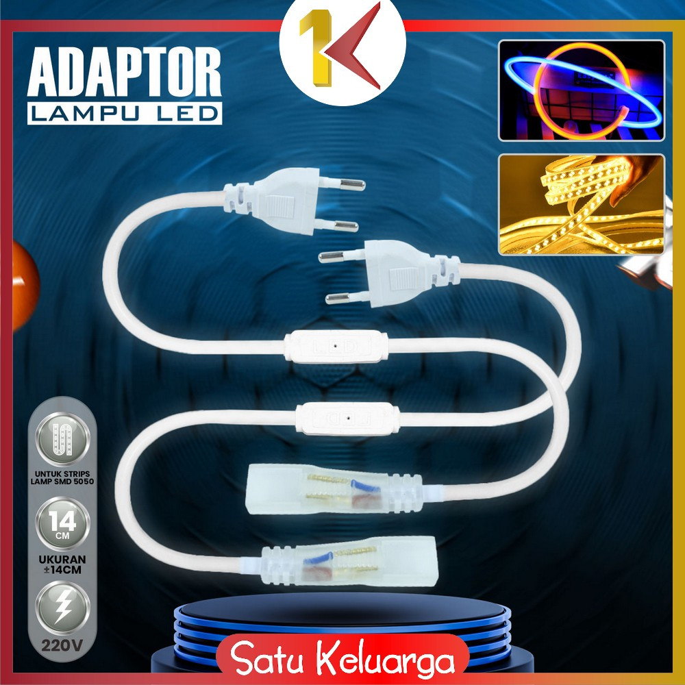 Jual SK-C884 Socket Colokan Strip Lampu 5050 220V Adaptor Lampu LED ...