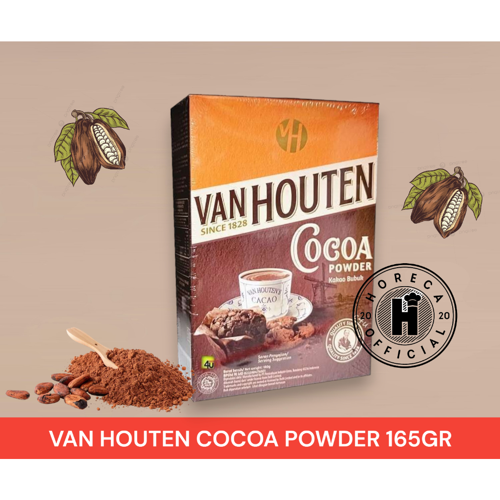 Jual VAN HOUTEN COCOA POWDER 165GR/PURE COKLAT BUBUK MERK VAN HOUTEN ...
