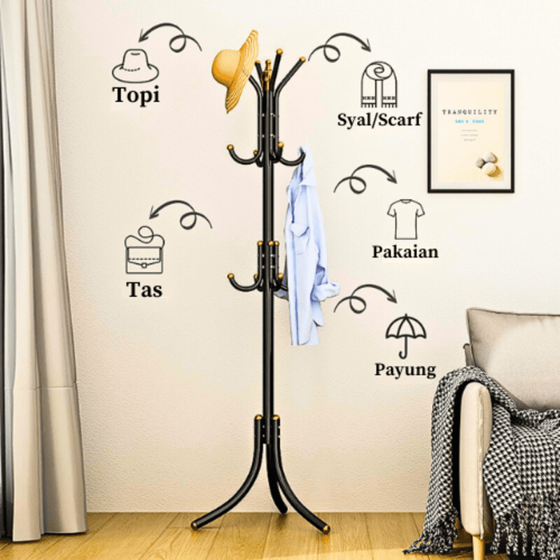 Jual DTG Stand Hanger Gantungan Berdiri Tas dan Topi Gantungan Baju ...