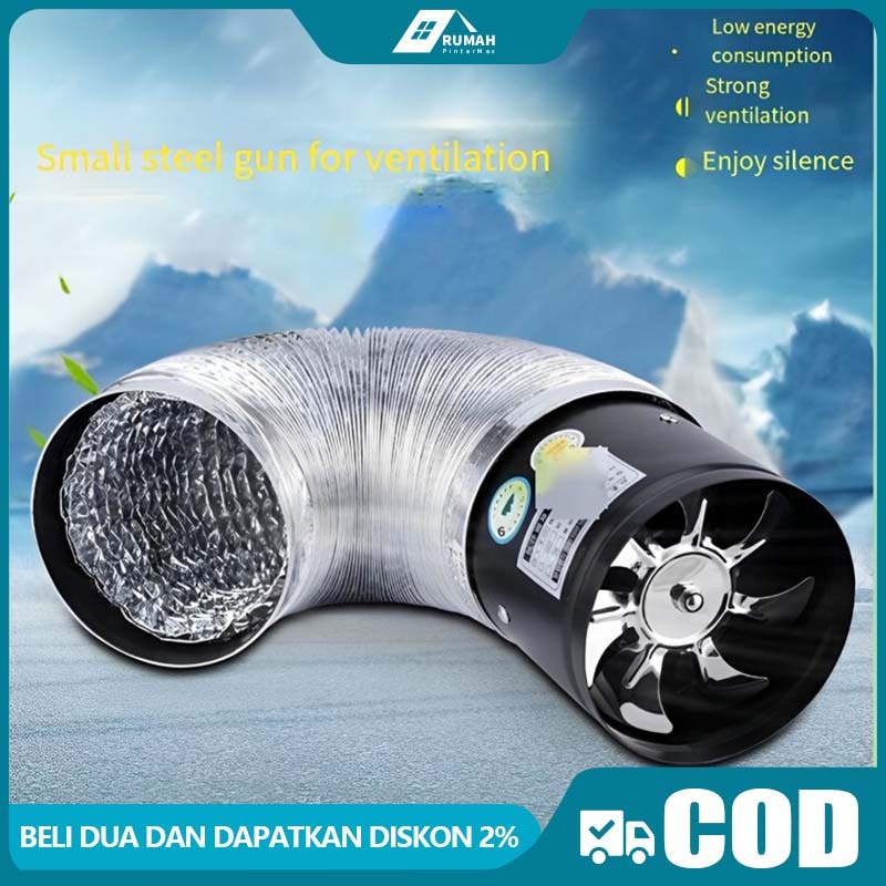 Jual 4 INCH/6INCH Metal Inline Duct Fan Booster Exhaust Blower Air ...