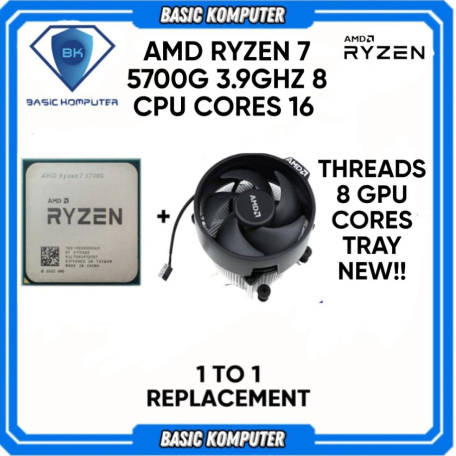Jual AMD RYZEN 7 5700G 3.9GHz 8 CPU cores 16 threads 8 GPU cores TRAY ...