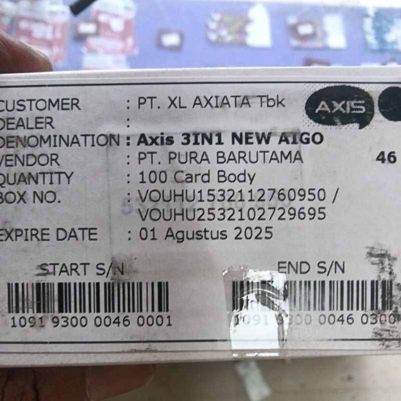 Jual Voucher axis kosong 3 in 1, 1 box isi 300 exp September 2025 bisa di inject di seluruh ...