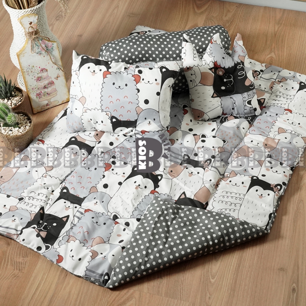 Jual Bed Cover Set Lengkap (Bedcover, Bantal Guling Bayi, Bantal Crown ...