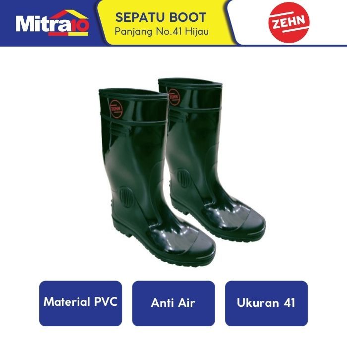 Jual Zehn Sepatu Boot Panjang No.41 Hijau | Shopee Indonesia