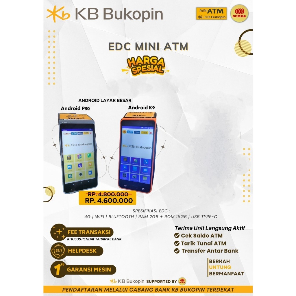Jual Mesin EDC Mini ATM KB Bukopin Terbaru 2023 | Shopee Indonesia
