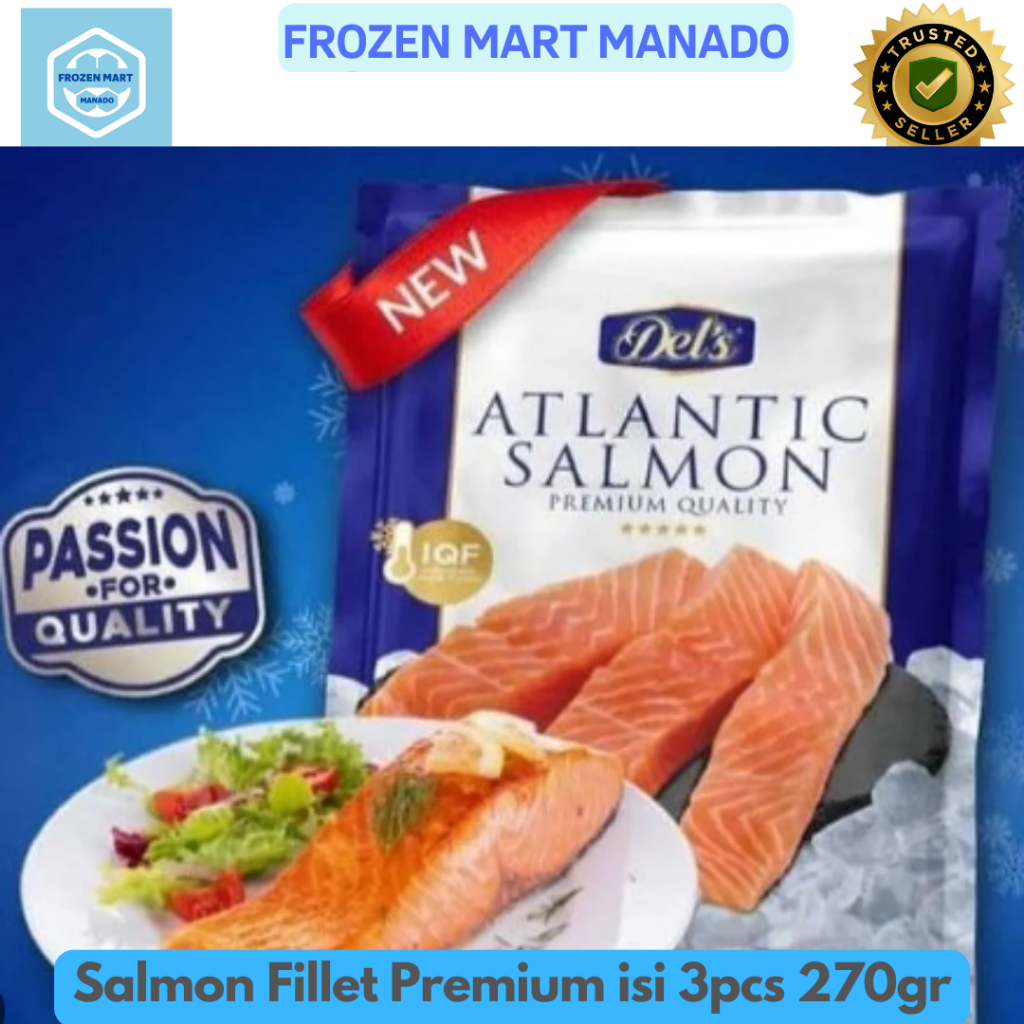 Jual Salmon Fillet Premium isi 3pcs 270gr - Frozen Mart Manado (Frozen ...