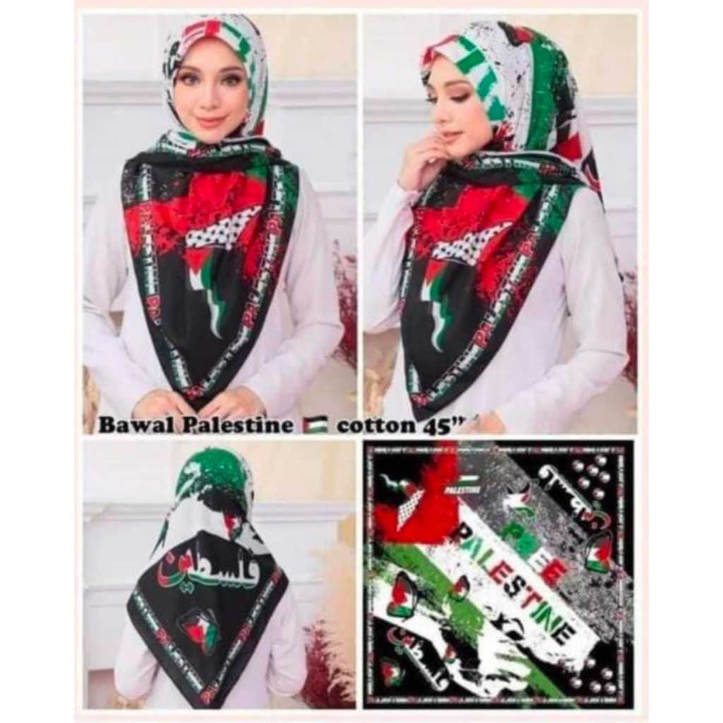 Jual Kerudung/Jilbab/Hijab Segi Empat Voal Premium Motif Palestina ...