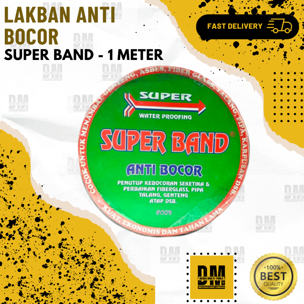 Jual Lem Aspal Lakban Anti Bocor Tambal Asbes Atap Genteng Super Band 1 ...