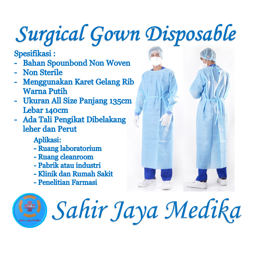 Jual Surgical Gown Non Steril Baju Operasi Bahan Non Woven Tebal Harga ...