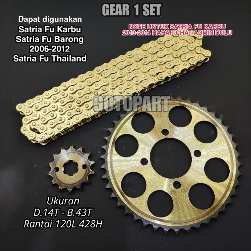 Jual Gear Gir set Satria Fu Karbu satria Fu barong 2006-2012 gearset girset model sss satria Fu ...
