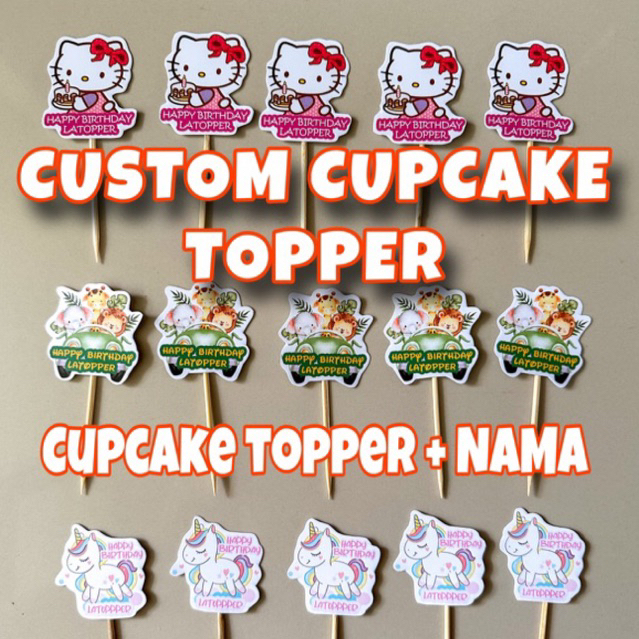 Jual CUSTOM CUPCAKE TOPPER PAKAI NAMA | Shopee Indonesia