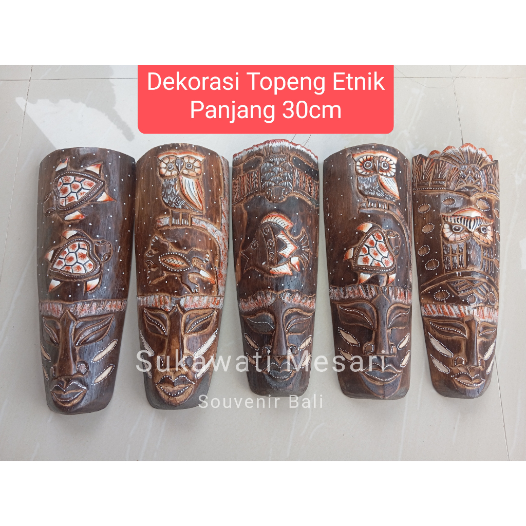 Jual Dekorasi Topeng Suku Asmat Hewan 30cm Style Etnik Klasik Kayu ...