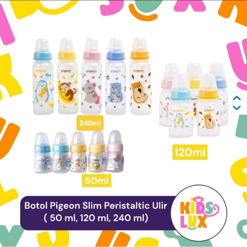 Jual Botol Susu Pigeon Slim Neck Peristaltic Ulir/Botol Pigeon Standar ...