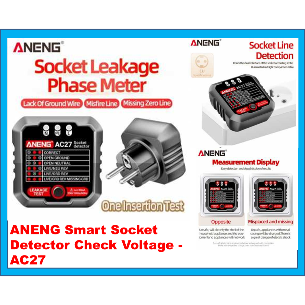 Jual MULTITESTER COLOKAN CEK ARUS COLOKAN DENGAN ANENG Smart Socket ...