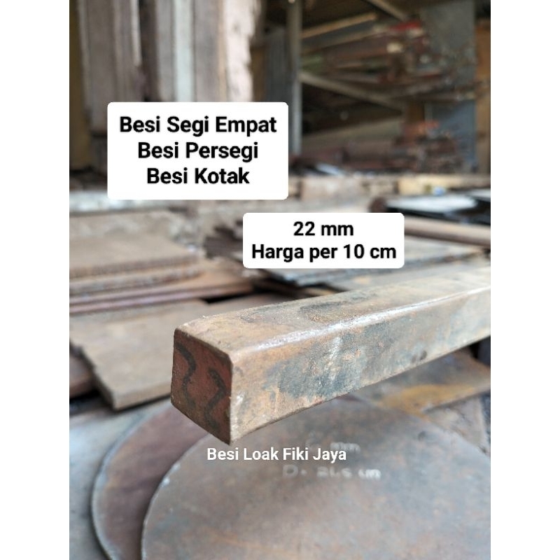 Jual Besi Segi 4 / Besi Persegi / Besi Kotak Tebal 22mm Panjang 10cm ...