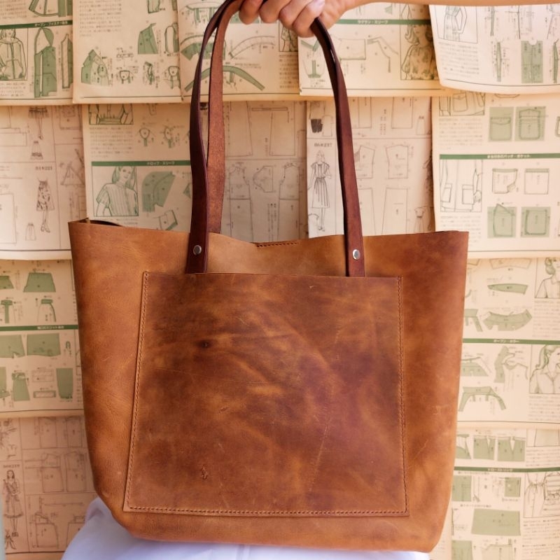 Jual [Handmade] Tote Bag Kulit Sapi Eksklusif | Shopee Indonesia