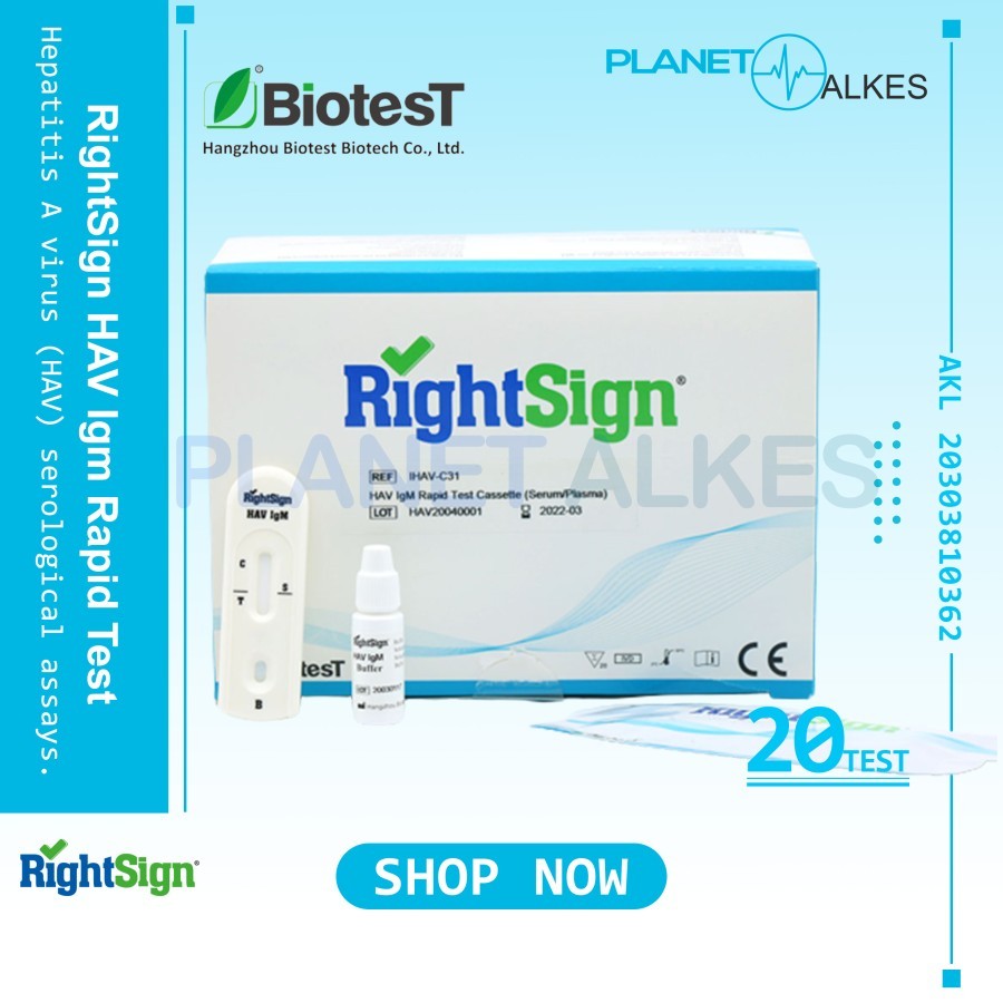 Jual HAV IGM RAPID TEST CASSETTE (SERUM/PLASMA), 20 TEST, RIGHTSIGN ...