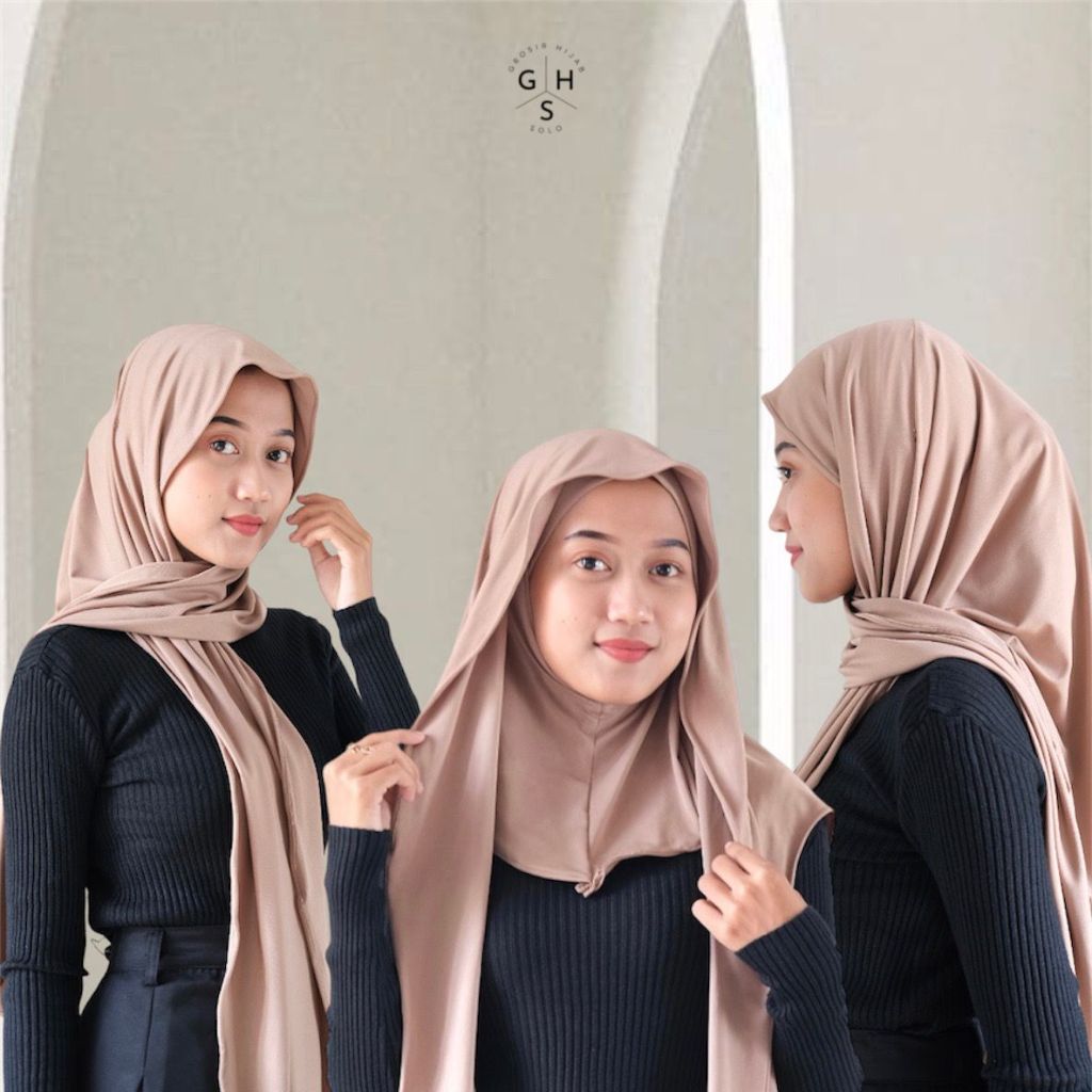 Jual VANESS HIJAB PASHMINA INSTAN OVAL INNER TUTUP LEHER MENYATU JERSEY PREMIUM (KJI ...