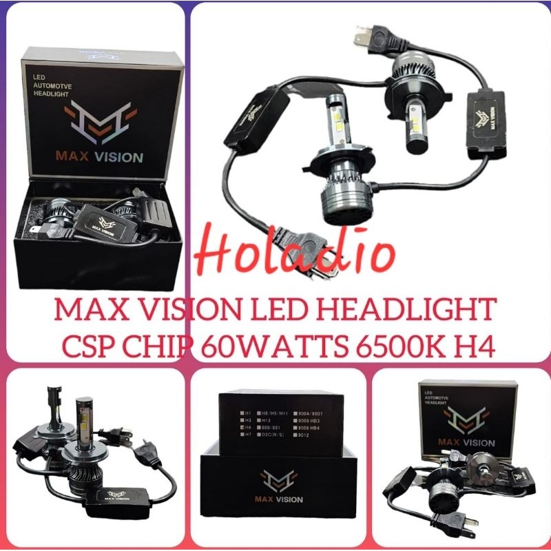 Jual MAX VISION LED HEADLIGHT CSP CHIP 60WATTS 6500K - H4 LAMPU DEPAN MOBIL | Shopee Indonesia