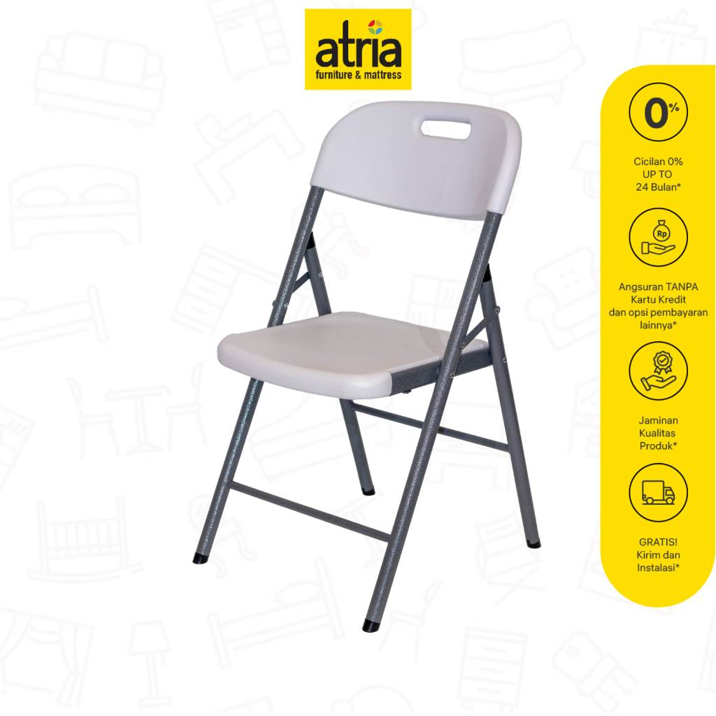Jual Atria Kursi Lipat Aldira Folding Chair White | Shopee Indonesia