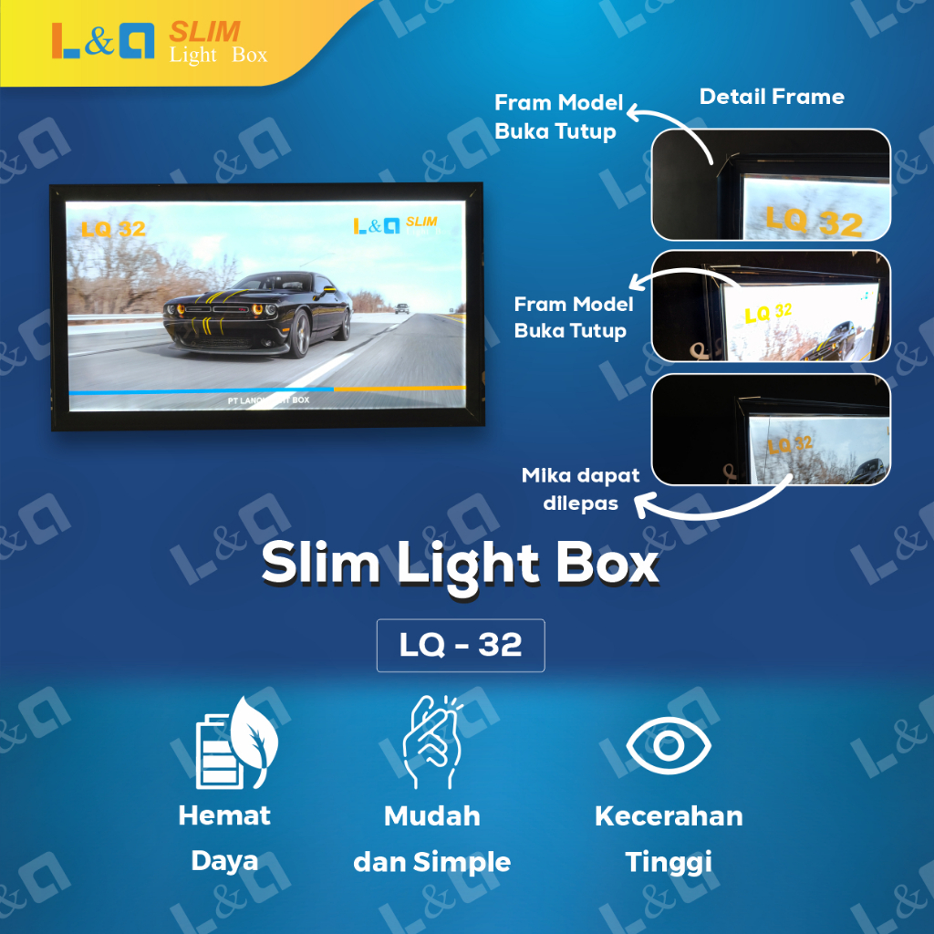 Jual LIGHTBOX SLIM SIMPLE MODEL BUKA TUTUP LED INDOOR 1 SISI, LQ-32 ...