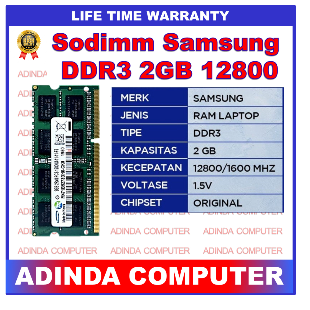 Jual RAM SAMSUNG SODIMM DDR3 2GB PC12800 1.5V RAM LAPTOP SODIMM | Shopee Indonesia