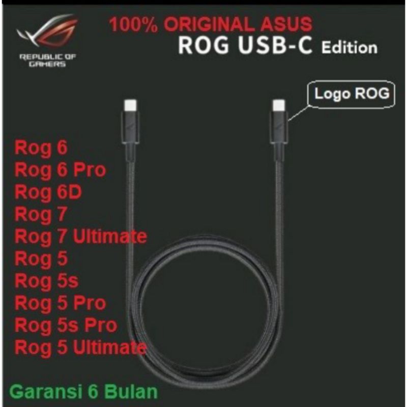 Jual ASUS DATA CABLE ROG PHONE 8 8 Pro 2 3 5 6 7 HYPER CHARGER TYPE-C ...