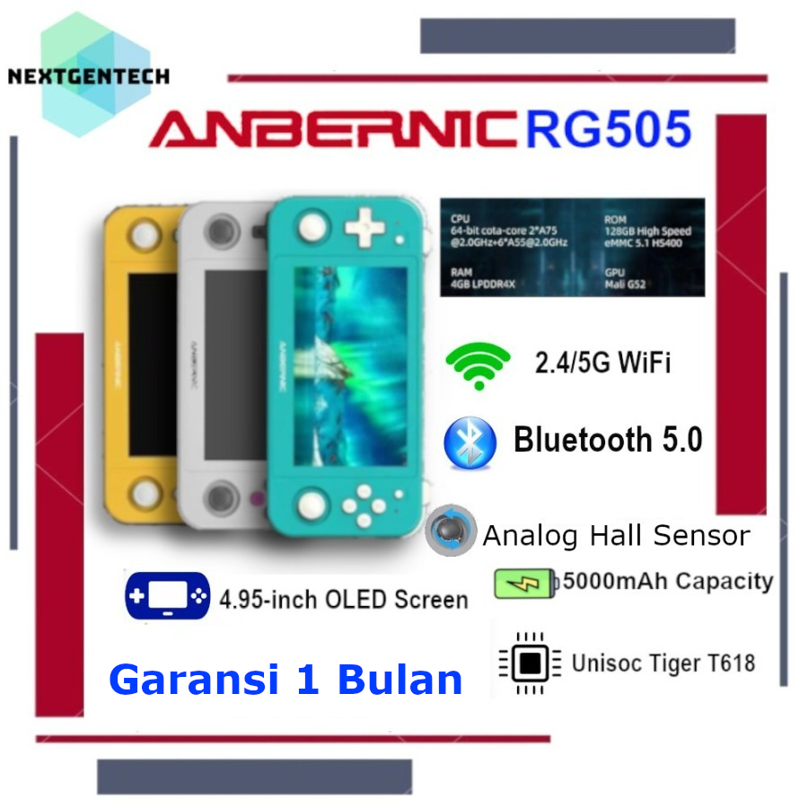 Jual Anbernic RG505 Handheld Video Game Console Retro Android 12 Touch ...