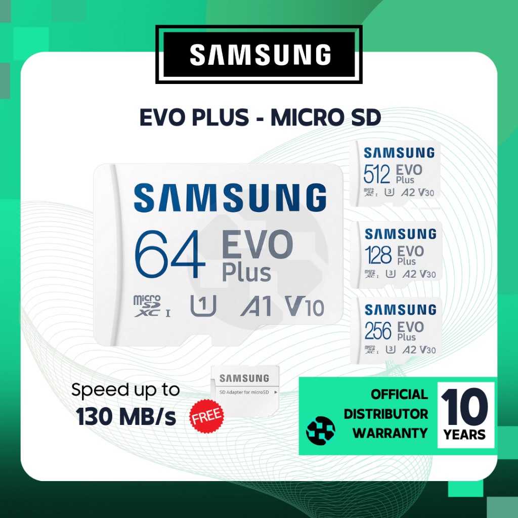 Jual Samsung Micro SD Evo Plus 64GB / 128GB / 256GB / 512GB Memory MicroSD Kartu Memori HP Card ...