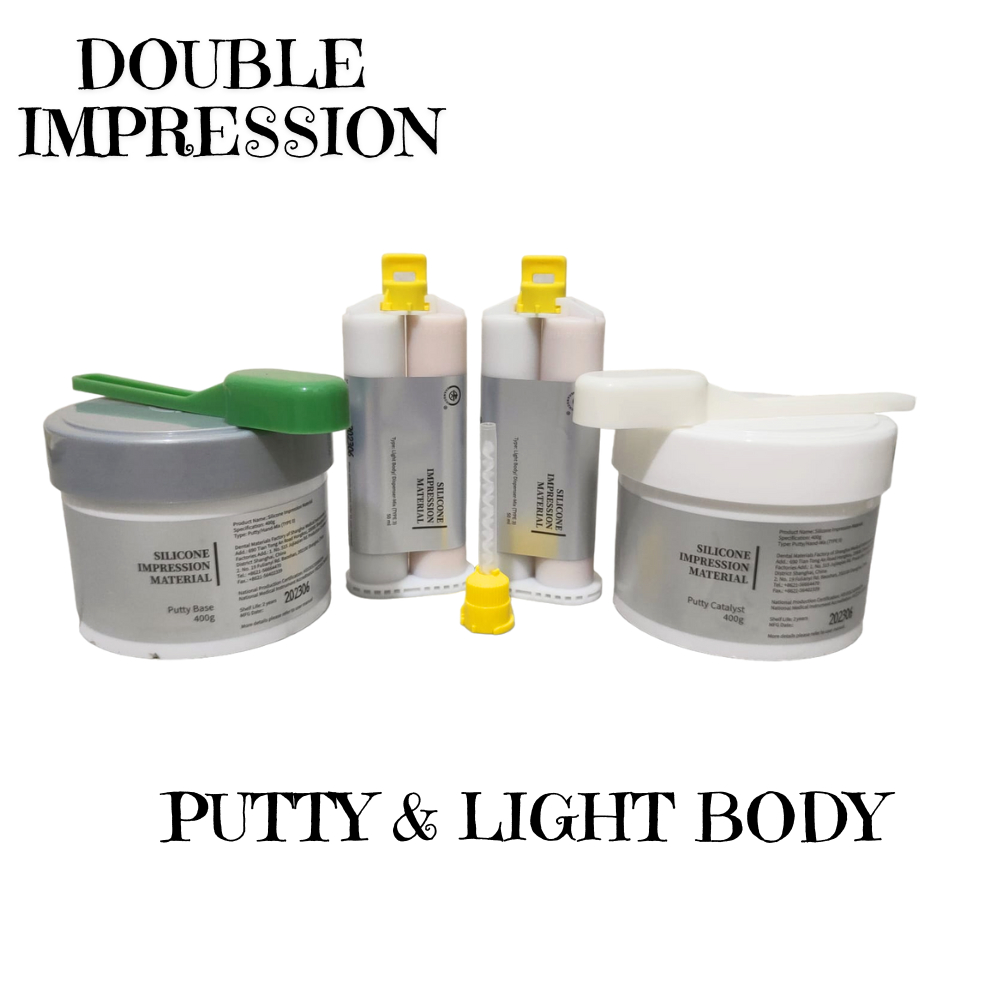 Jual Dental double impression putty light body set bahan cetak gigi ...