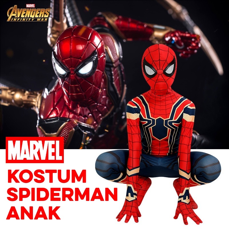 Jual Spiderman Kostum Anak Cosplay Amazing Costume Anak Halloween Party Baju + Topeng | Shopee ...
