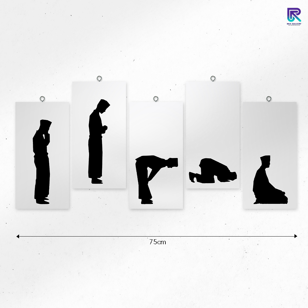 Jual RHA GALLERY Hiasan Dinding SET Siluet Sholat 5 Waktu Dekorasi ...