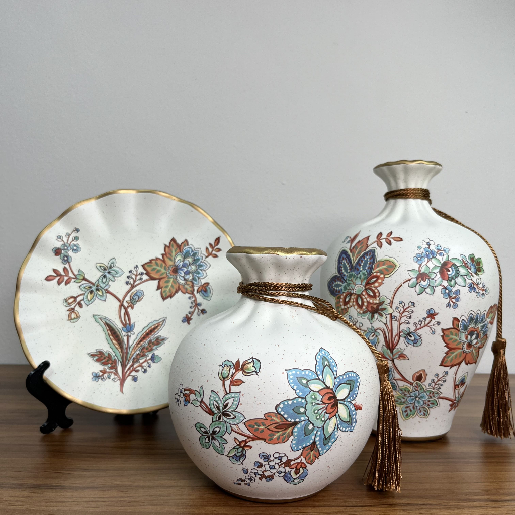Jual Dekorasi Eropa Retro Set 3 PCS - Pajangan Hiasan 3IN1 Decor / Vas ...