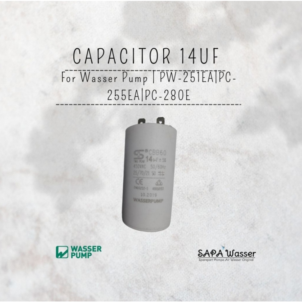 Jual Capacitor 14uF For Wasser Pompa Air Jet Pump Kedalaman 30M Tipe ...