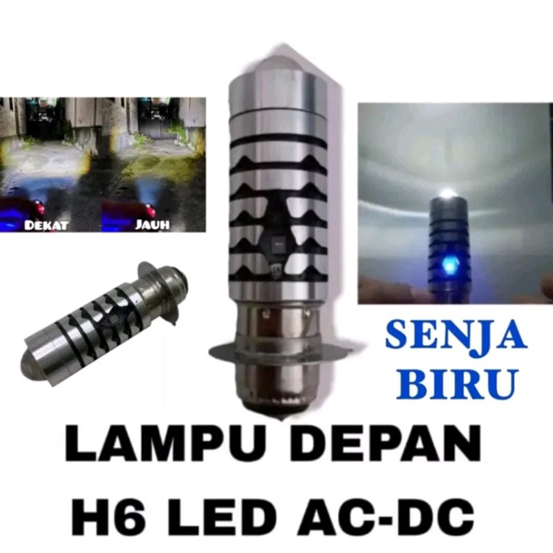 Jual lampu Led depan h6 Laser 2 warna plus senja biru universal semua motor bebek matic | Shopee ...