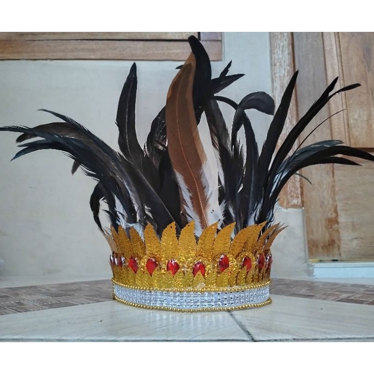 Jual Best Seller Aksesoris Kepala Dayak Mahkota Topi Bulu/Tari Daerah ...