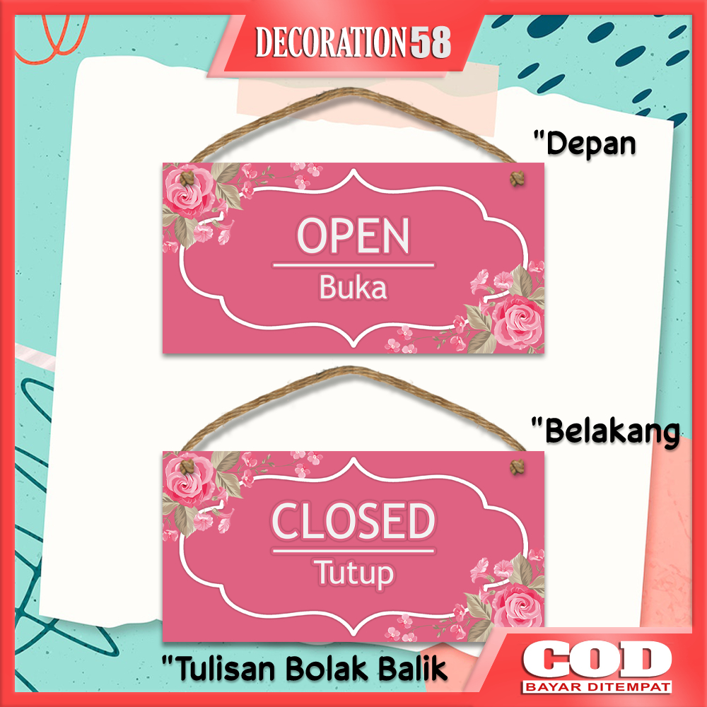 Jual Walldecor Hiasan Dinding Gantungan Pintu Rumah / Toko Tulisan Open ...