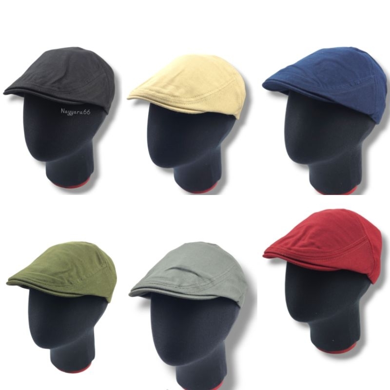 Jual flat cap hat Canvas / topi kodok / topi copet / topi pelukis /topi ...