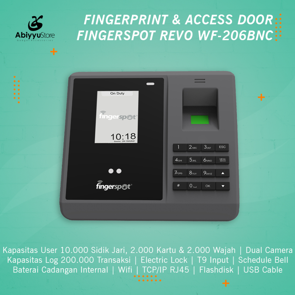 Jual Mesin Absen Sidik Jari Fingerprint Fingerspot Revo WF-206BNC ...