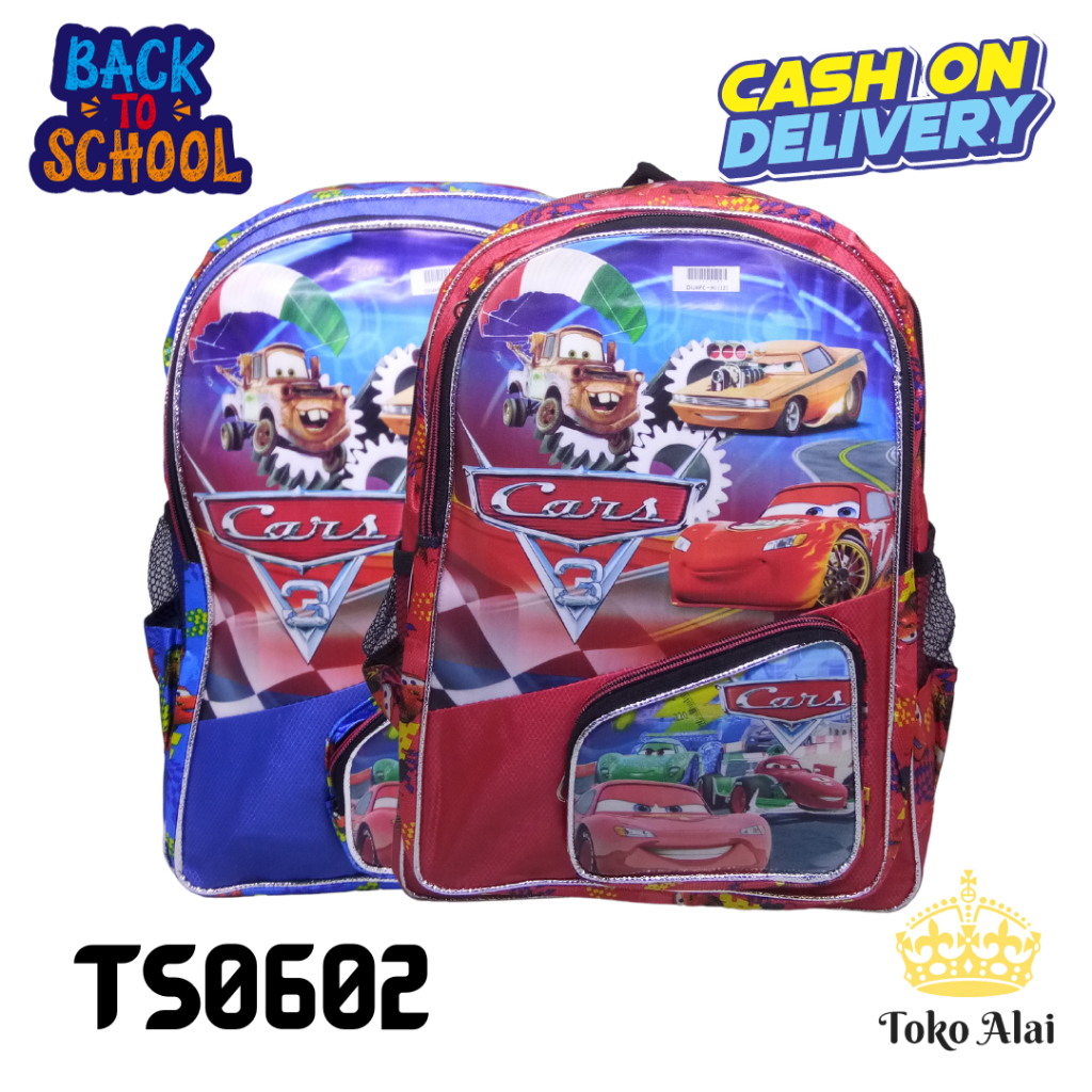 Jual Tas sekolah anak sd laki laki karakter CARS Tas anak sekolah sd smp kualitas premium TS0602 ...