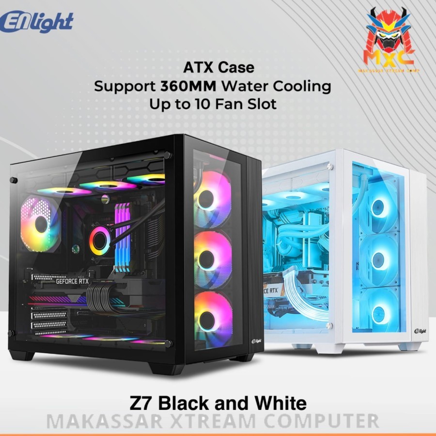 Jual Casing PC Enlight Z7 ATX Gaming Case 3 FAN FREE - Putih | Shopee ...