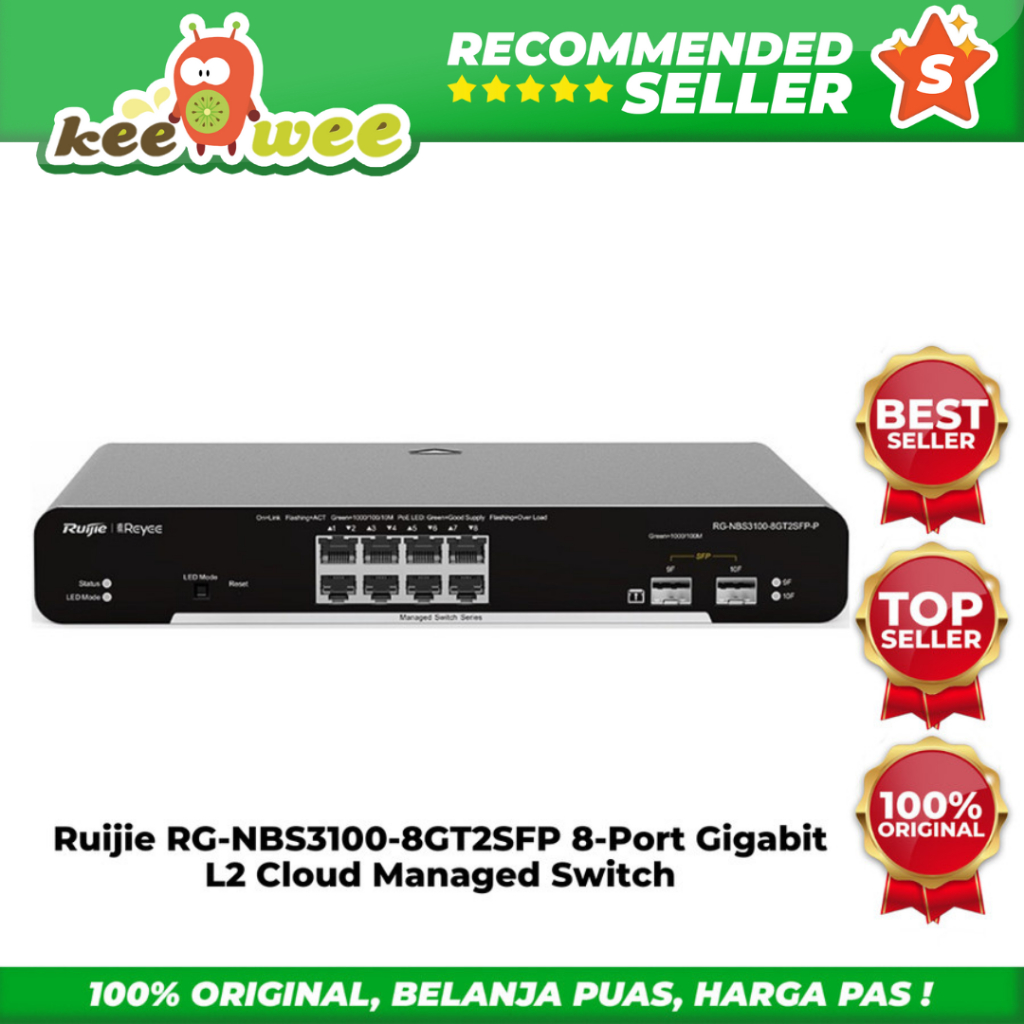 Jual Ruijie RG-NBS3100-8GT2SFP 8-Port Gigabit L2 Cloud Managed Switch ...