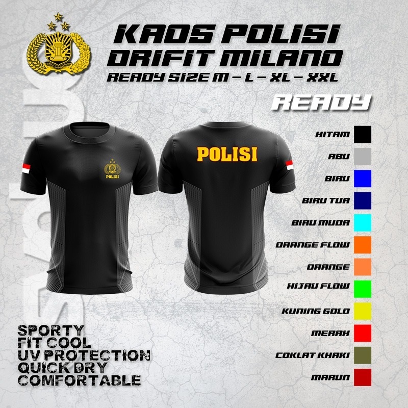 Jual Kaos Polisi / Kaos Polri Bahan Dryfit Milano / Kaos jersey Polisi ...