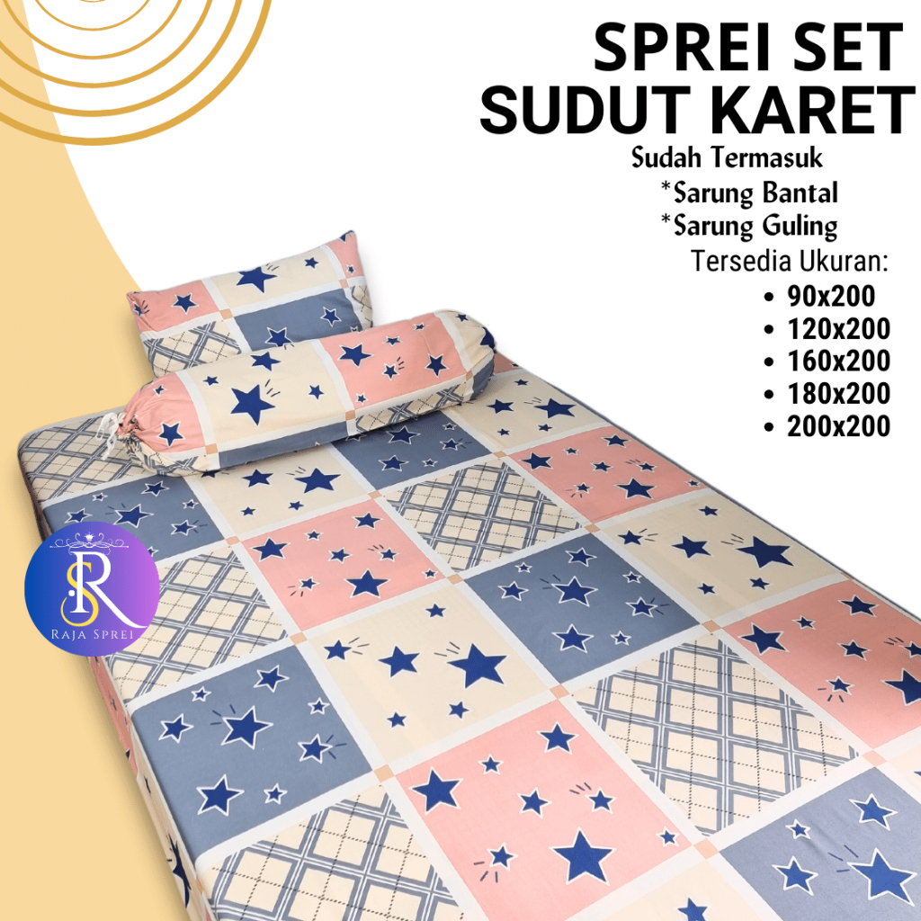 Jual Sprei Sudut Karet Set Bantal Guling Ukuran 180x200 160x200 120x200 ...