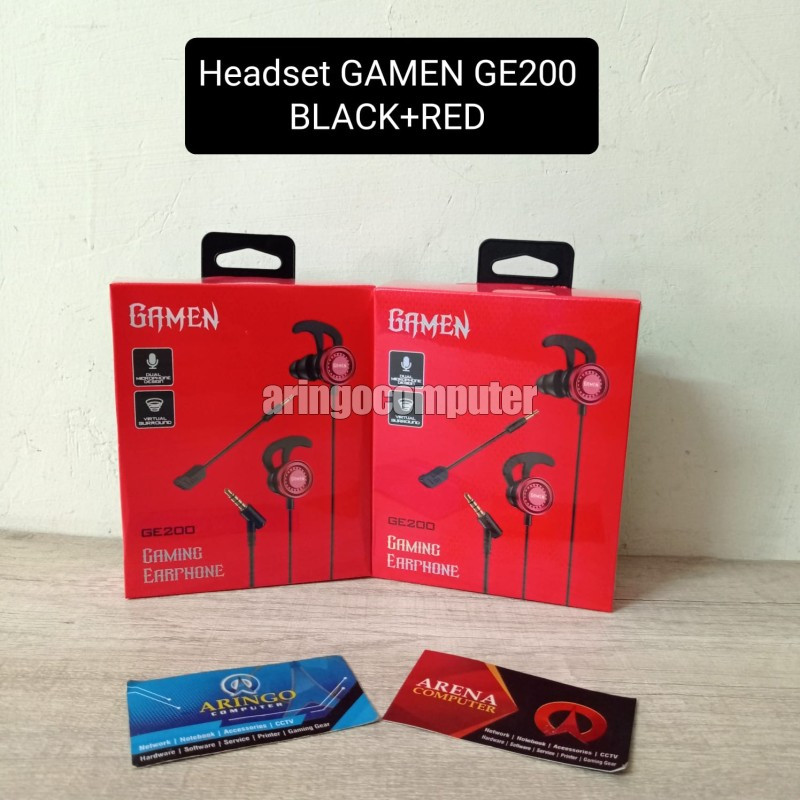 Jual Headset GAMEN GE200 BLACK+RED | Shopee Indonesia