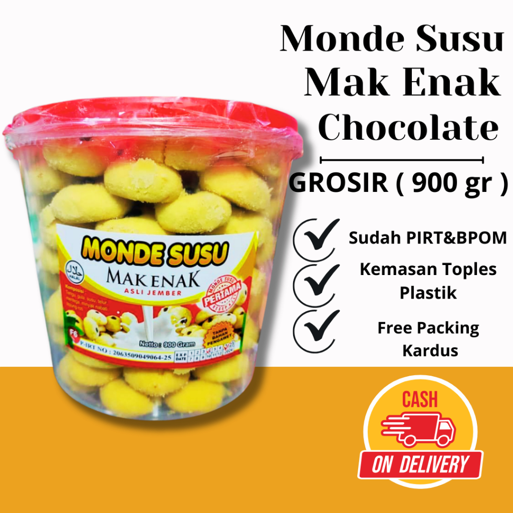 Jual [ PT SNACK ] Monde susu Mak Enak asli jember grosir 900 gr aneka ...