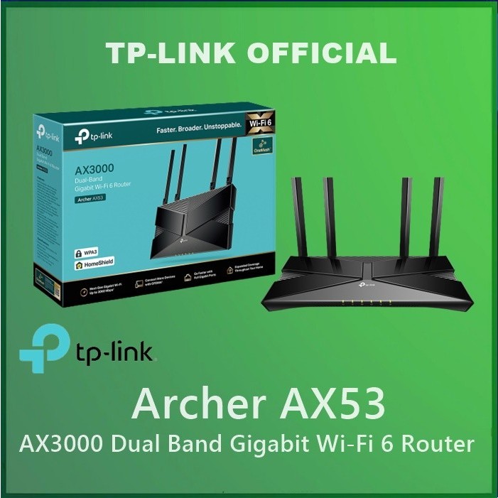 Jual Tp-Link Archer AX53 AX3000 Dual Band Gigabit Wi-Fi 6 Router - AX 53 | Shopee Indonesia