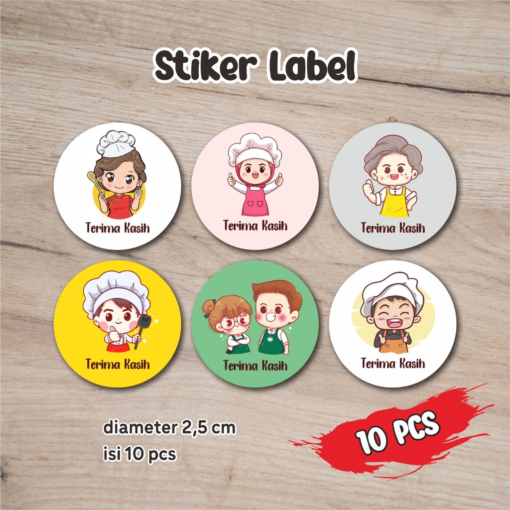 Jual Stiker Label Makanan Bulat / Stiker Seal Bungkus Roti 10 pcs ...
